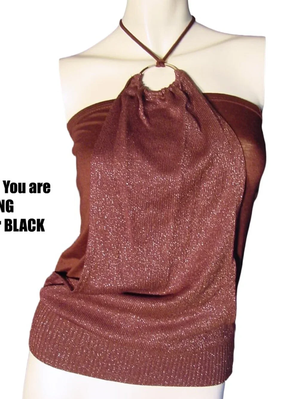 Tops | New Vintage Y2k Glitter Drape Halter Top Made Usa Whimsigoth ...